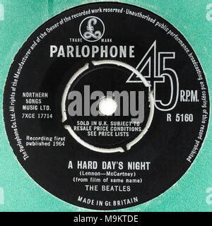 A Hard Day S Night The Beatles Vintage Vinyl Album Cover Stock Photo