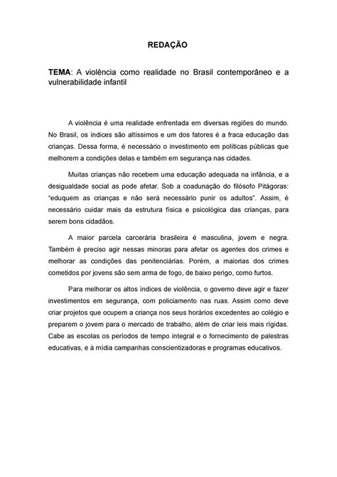 Violência Escolar No Brasil Redação LIBRAIN