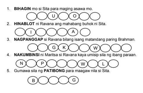 Patulong Po Pls Punan Ng Nawawalang Letra Ang Bilog Ng Walang Nakasulat