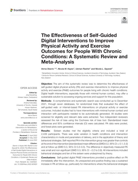 pdf the effectiveness of self guided web based physical activity and exercise interventions to