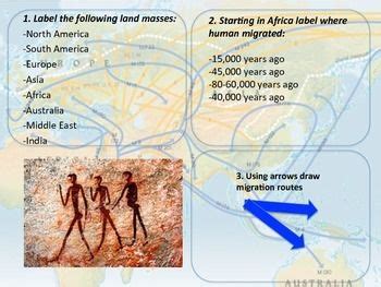 Early Human Migration Map Worksheet