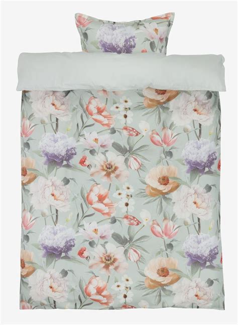 Sengetøj satin ERNA 140x200 grøn JYSK