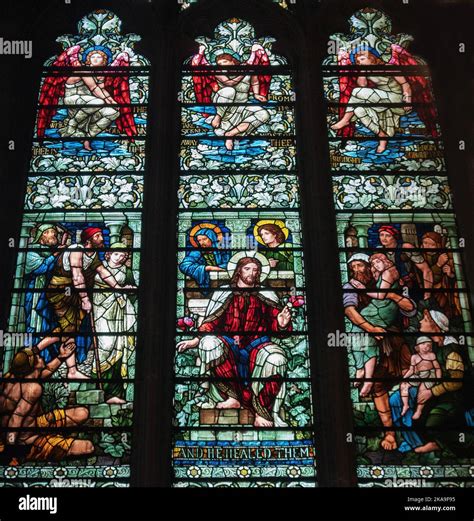 Stained Glass Windows In Ely Cathedral Cambridgeshire Stock Photo Alamy