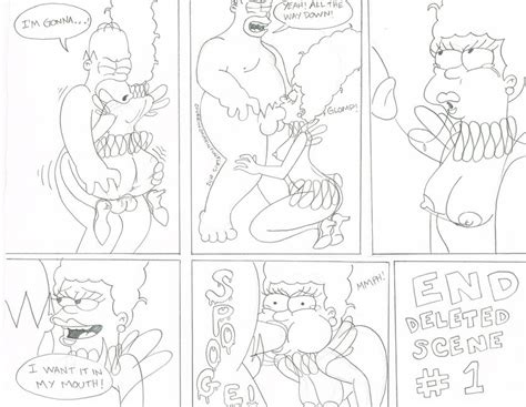 Rule 34 Breasts Clothes Comic Fellatio Female Homer Simpson Human Indoors Insertion Male Marge