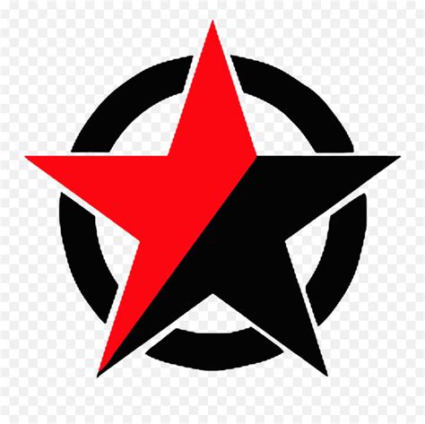 Estrella Roja Y Negra Con Círculo Black Red Star Revolution Png