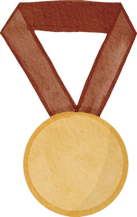 Watercolor Gold Medal 9586458 PNG