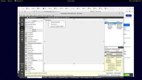 how do i add a qtoolbutton to a qtoolbar in design mode in qt creator stack overflow