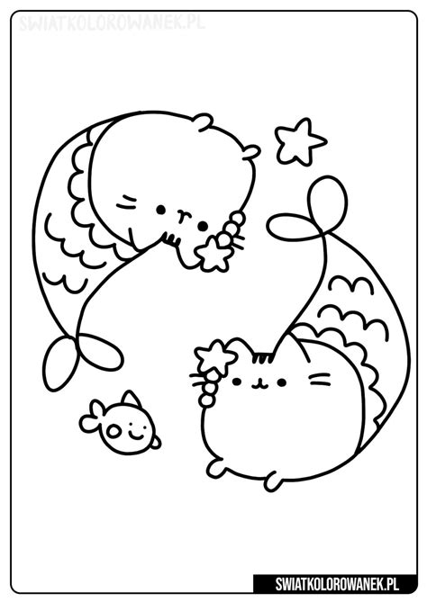 Syrenki Kolorowanka Pusheen Darmowe Kolorowanki Do Druku