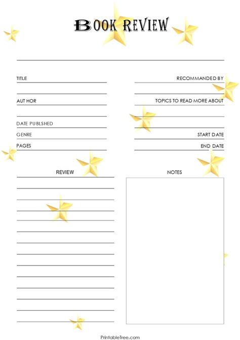 Printable Blank Reading Log Template PDF Reading Tracker Reading