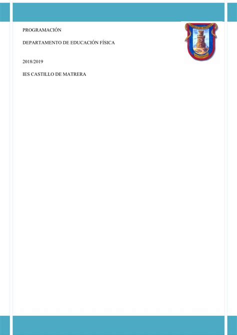 PDF PROGRAMACIÓN DEPARTAMENTO DE EDUCACIÓN FÍSICA I E S Castillo