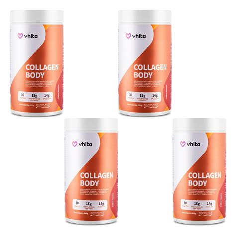 Kit 4 Collagen Body Peptídeos Bioativos de Colágeno Hidrolisado