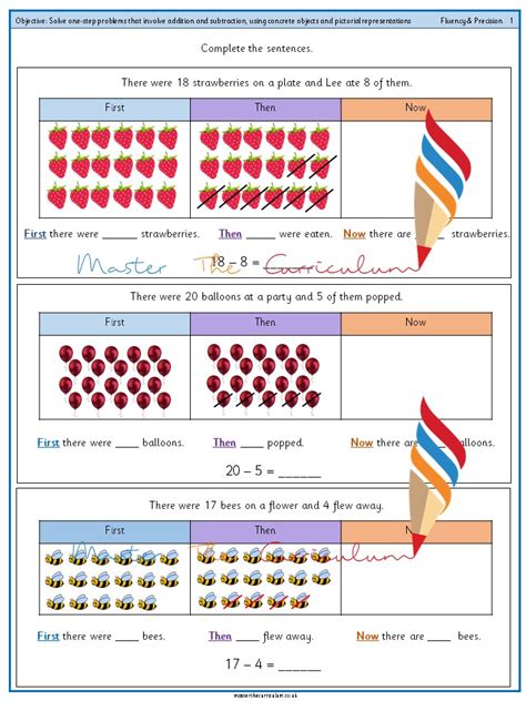 year 1 solve one step problems that involve addition and subtraction using concrete objects
