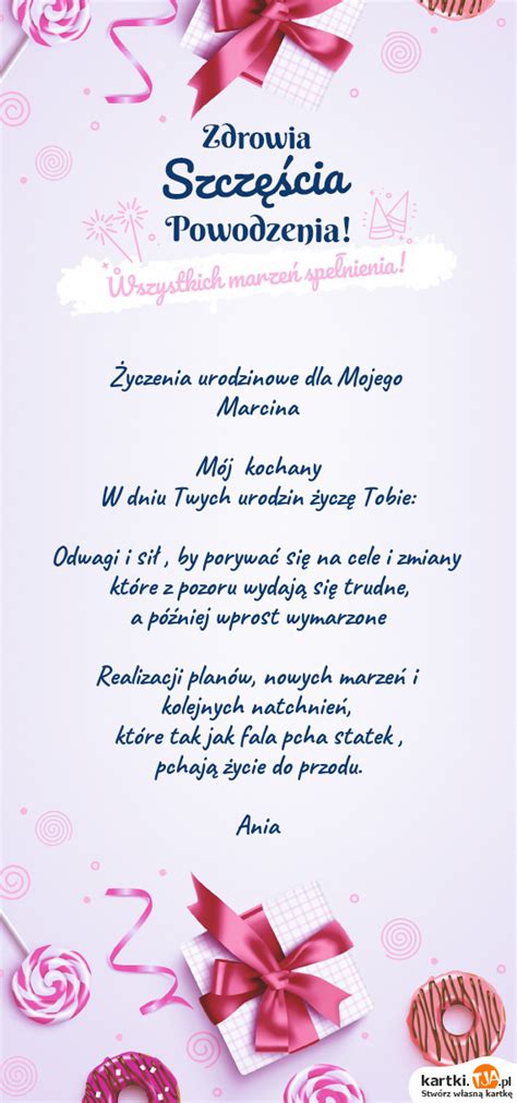 Życzenia urodzinowe dla Mojego Darmowe kartki
