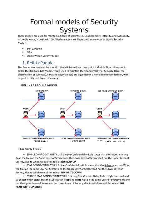 formal models of security systems formal models of security systems these models are used for