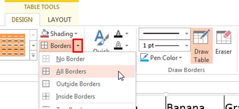Set Color For Table Borders In Powerpoint For Windows