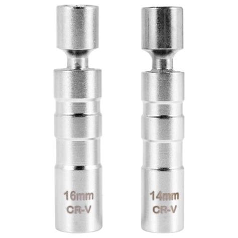 2X 14Mm 16MM à Paroi Mince MagnéTique Pivotante Douille à Bougie 3 8