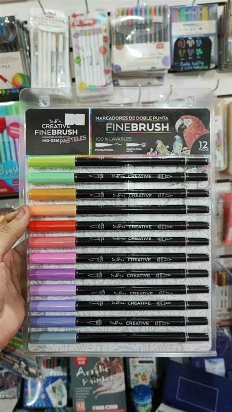 Indra Creative Fine Brush Plumones Punta Pincel Pzas Pasteles