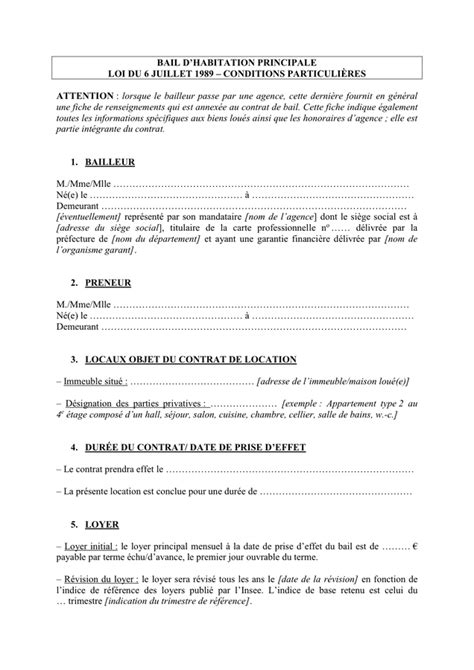 Modelé de bail dhabitation principale DOC PDF page 1 sur 15