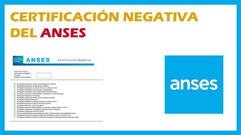Certificaci N Negativa Del Anses Para Que Sirve Como Sacar Youtube