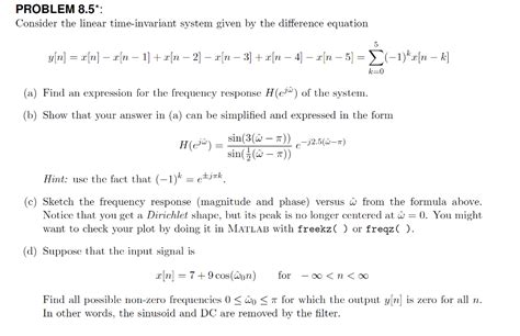 solved problem 8 5 consider the linear time invariant