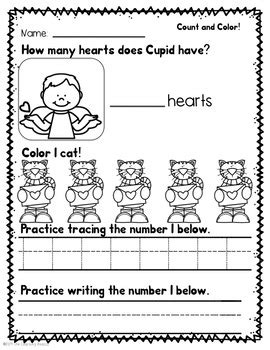 February Counting Worksheets No Prep By The Learning Beezzz TpT