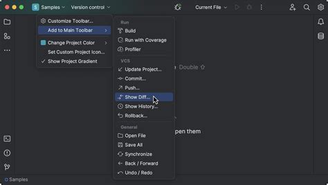 Menus And Toolbars IntelliJ IDEA Documentation