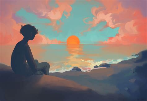 Cool Anime Sunset Wallpapers Wallpaper Cave
