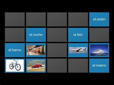 Medios De Transporte Juego De Memoria Matching Pairs