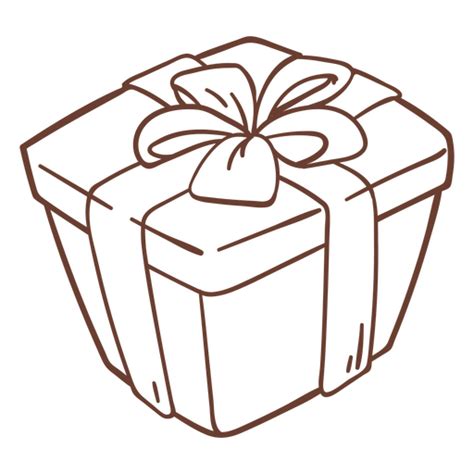 Diseño PNG Y SVG De Caja De Regalo Marrón Con Lazo Para Camisetas