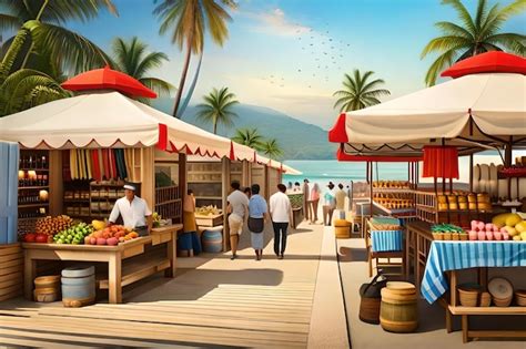 Premium AI Image A Picture Of A Beach Scene With People Walking On A