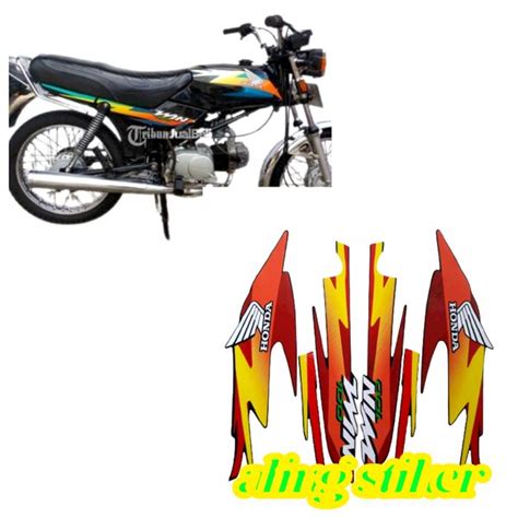 Jual STIKER STRIPING LIS LES BODY MOTOR HONDA WIN 100 2001 MERAH Di