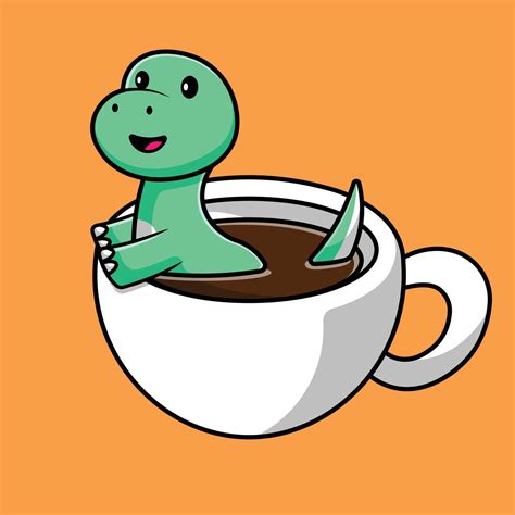 lindo dinosaurio en la ilustración de icono de vector de dibujos