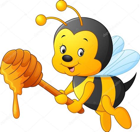 Abeja de dibujos animados celebración miel Archivo Imágenes