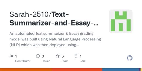 Github Sarah Text Summarizer And Essay Grader An Automated Text