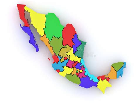 Mapa De México Con La Sombra Ilustración del Vector Ilustración de