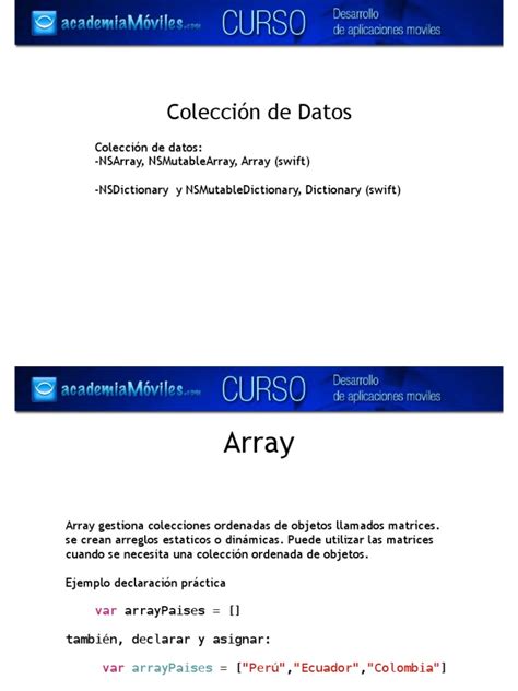 1 coleccion datos array pdf estructura de datos de matriz datos