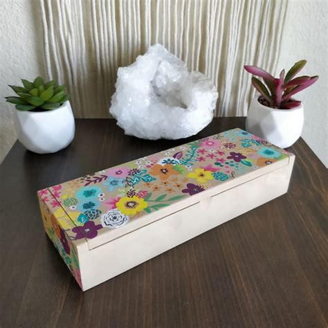 Painted Wood Box Etsy