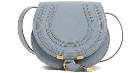 Chlo Marcie Small Saddle Bag In Blue Lyst