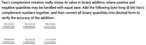 solved two s complement notation really shows its value in binary addition where positive and