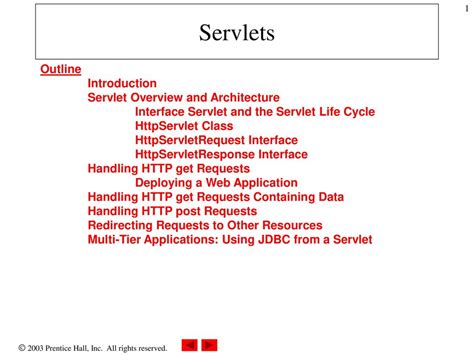 Servlets Outline Introduction Servlet Overview And Architecture