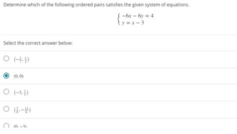 solved determine which of the following ordered pairs