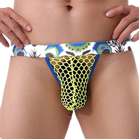 Buy Mens Mesh See Through Bikini Briefs Bulge Pouch G String Thong