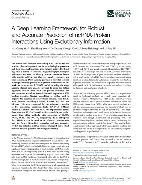 pdf a deep learning framework for robust and accurate prediction of ncrna protein interactions