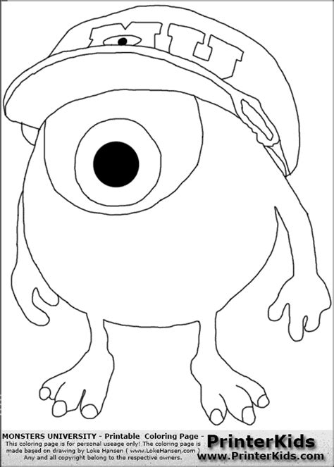 Dibujos De Monster INC Para Colorear Mike Wazowski Imagui