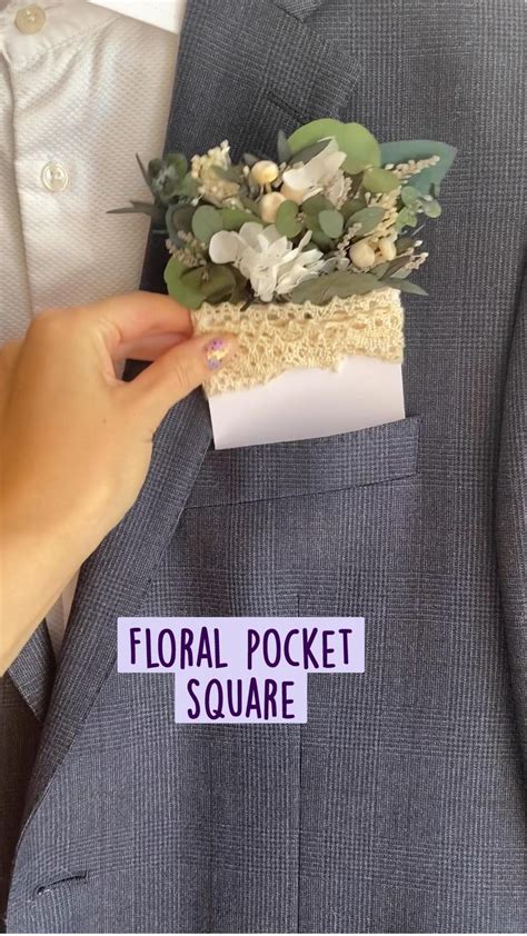 Floral Pocket Square Floral Pocket Diy Wedding Flowers Boutonniere