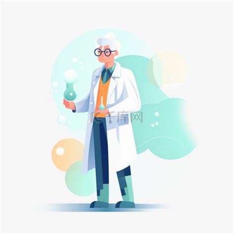 手绘插画风免抠元素做实验的科学家素材图片免费下载 千库网