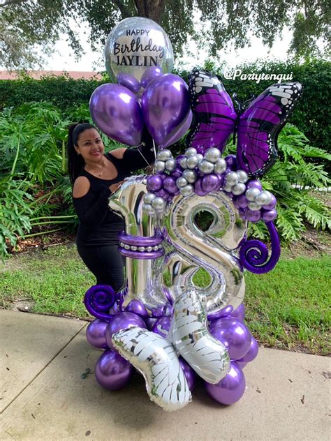 Purple Butterfly Balloon Bouquet Decoracion Salones De Fiesta