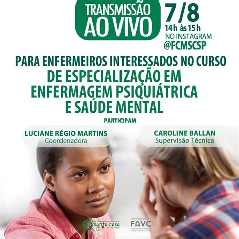 Transmissão Ao Vivo Especialização Em Enfermagem Psiquiátrica E Saúde