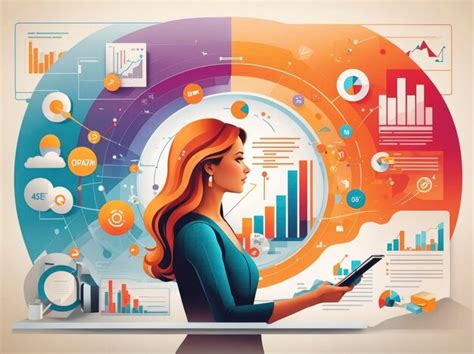 Ilustración vectorial de análisis de marketing basado en datos Foto