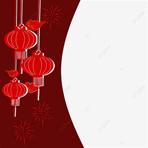 Chinese New Year Border With Lantern And Clouds Chinese Lantern And